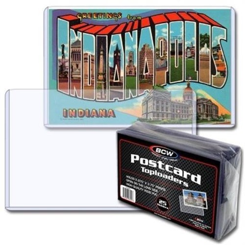 Postcard Sleeves Topload Holders 5 7/8 x 3 3/4 Pack of 25 BCW Rigid ...