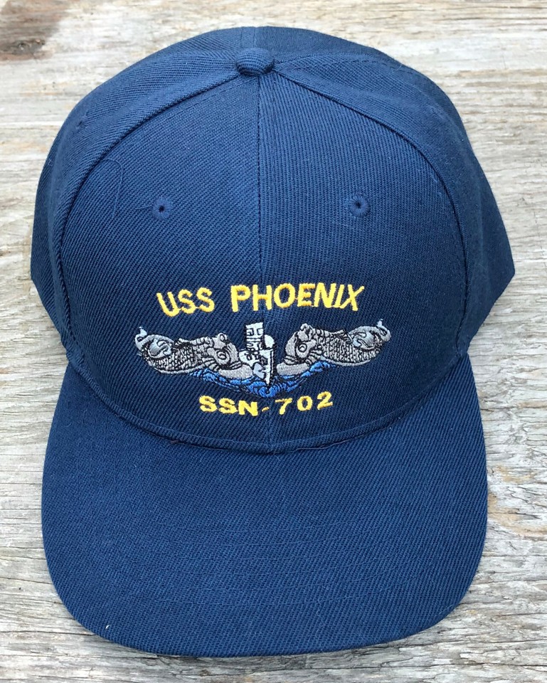 USS Phoenix SSN-702 Ball Cap Embroidered Submarine Dolphins US Navy ...