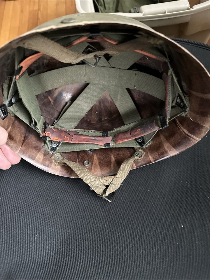 INCREDIBLY RARE VIETNAM WAR P64 M1C PARATROOPER HELMET LINER WITH ...