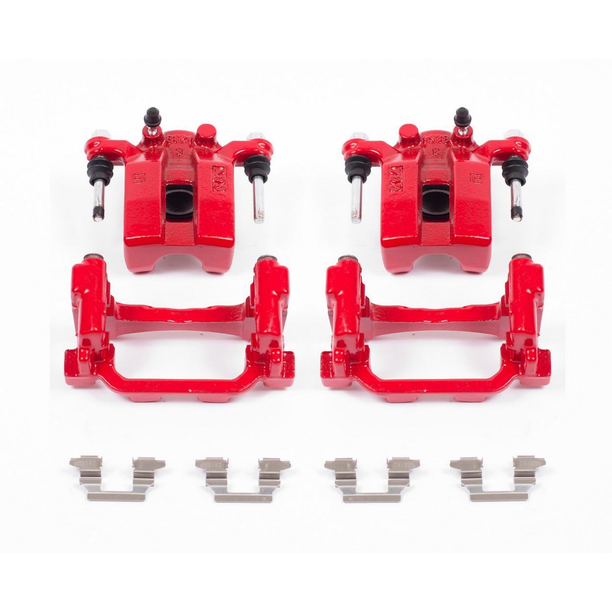 PowerStop Disc Brake Caliper Set - Red Powder Coated Calipers | eBay