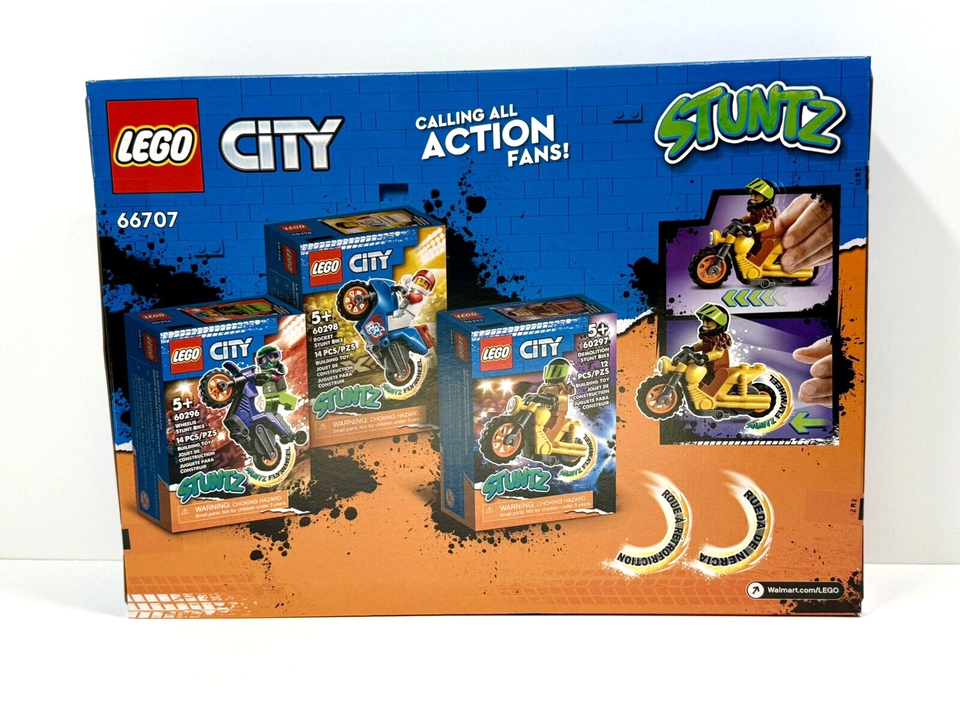 LEGO City Stuntz Gift Set 3 in 1 Lot (66707) Motorcycle Exclusive ...