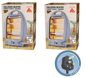 2 x Quartz Heater 800W Electric Portable 2 Bar Halogen Heater Home ...