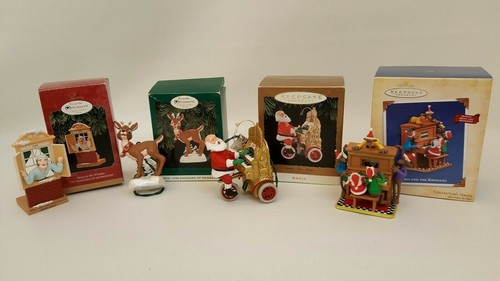4 HALLMARK ORNAMENTS KRIS&KRINGLES AWAY TO WINDOW SANTAS SINGALONG ...