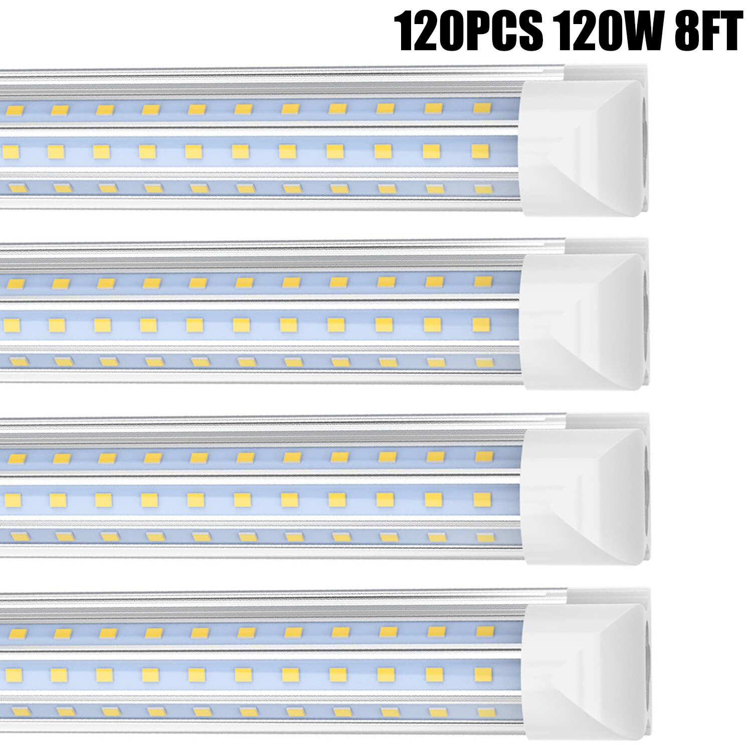 120PCS T8 8FT LED Tube Lights 120W 5000K-5500K LED Shop Light Fixture ...