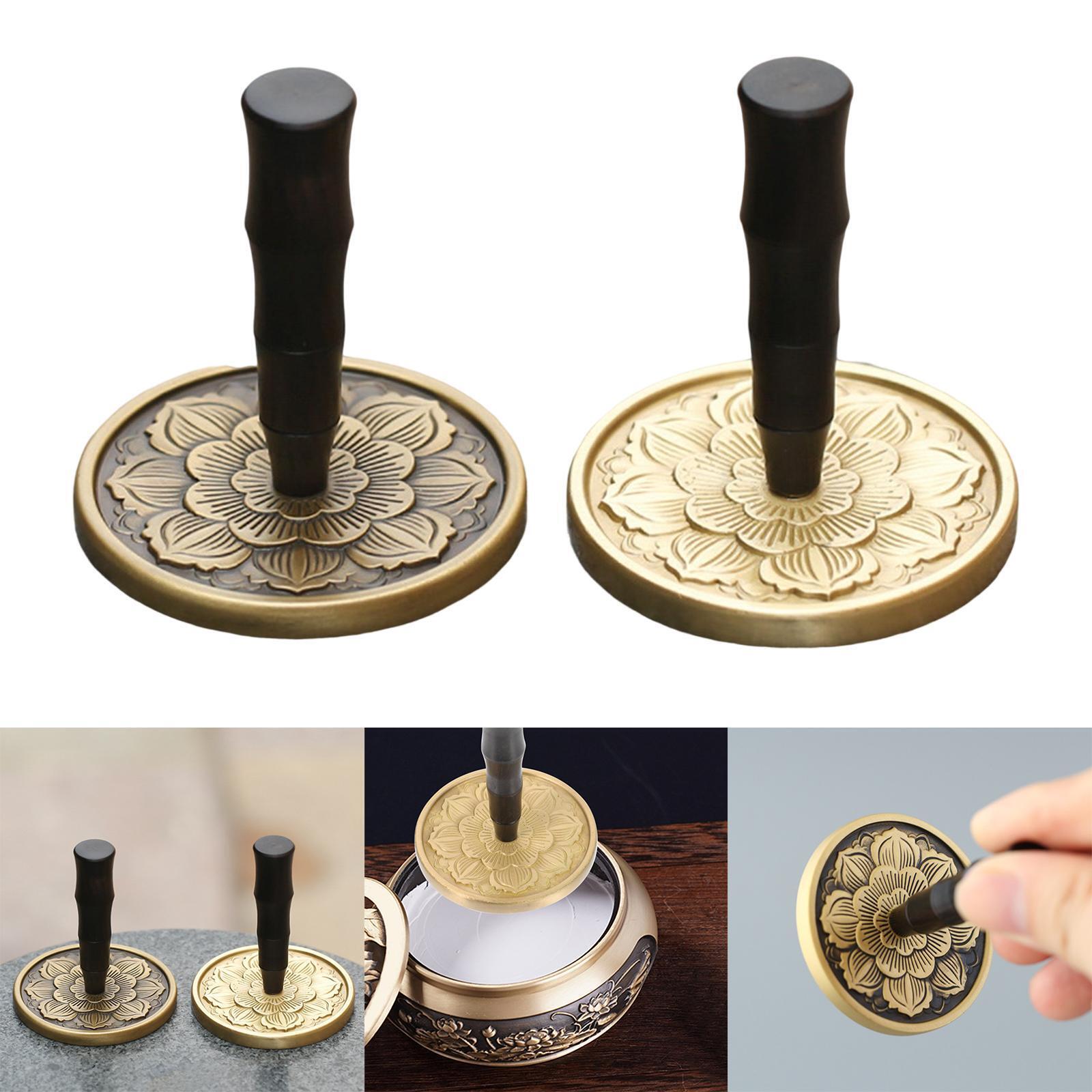 Elegant Copper Incense Ash Pressed Seal Fragrance Stamp for Home Temple ...