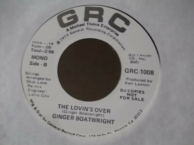 K*PROMO* GINGER BOATWRIGHT THE LOVIN'S OVER X 2 ON GRC RECORDS | eBay