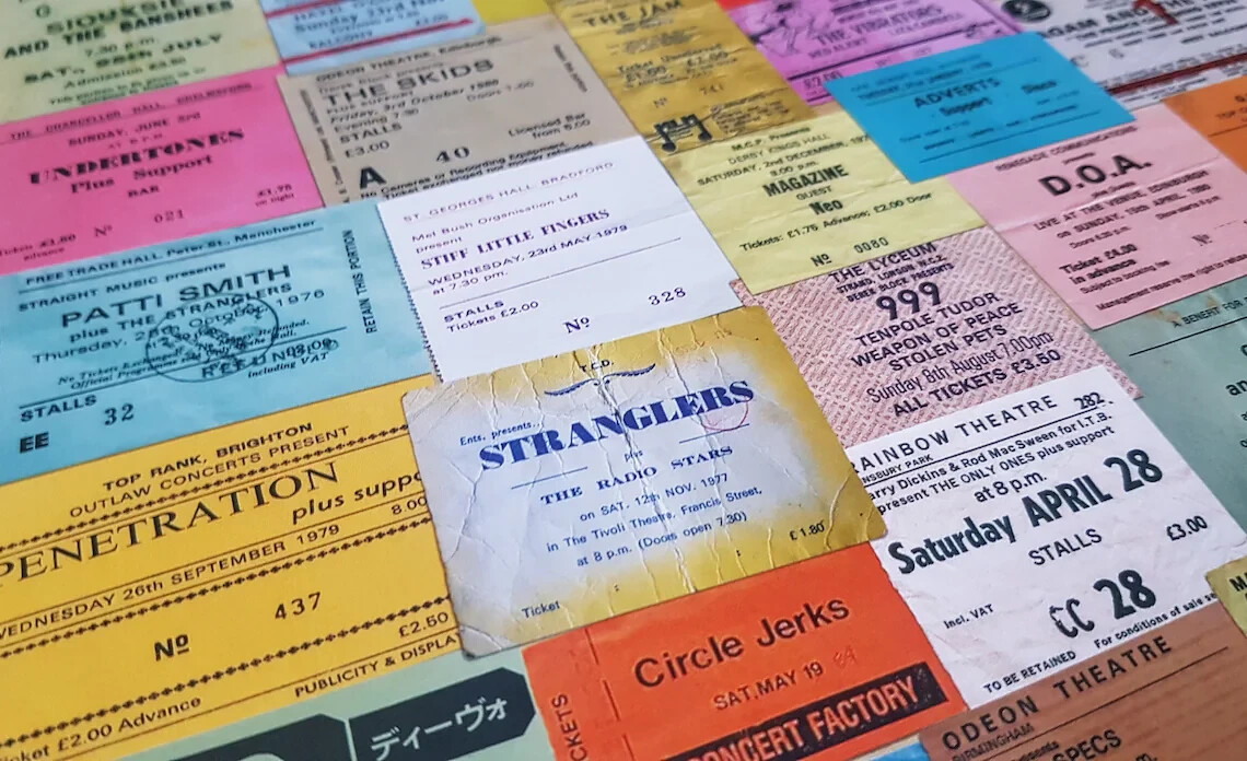 PUNK ROCK New Wave Vintage Concert Tickets - Wall Art Print - 70s 80s ...