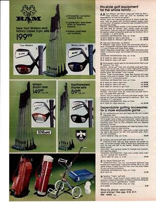 VINTAGE 1981 WILSON RAM NORTHWESTERN GOLF CLUBS CATALOG AD PHOTO PRINT ...