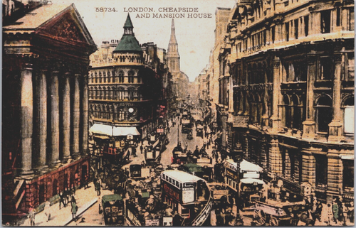 England London Cheapside And Mansion House Vintage Postcard C157 | eBay