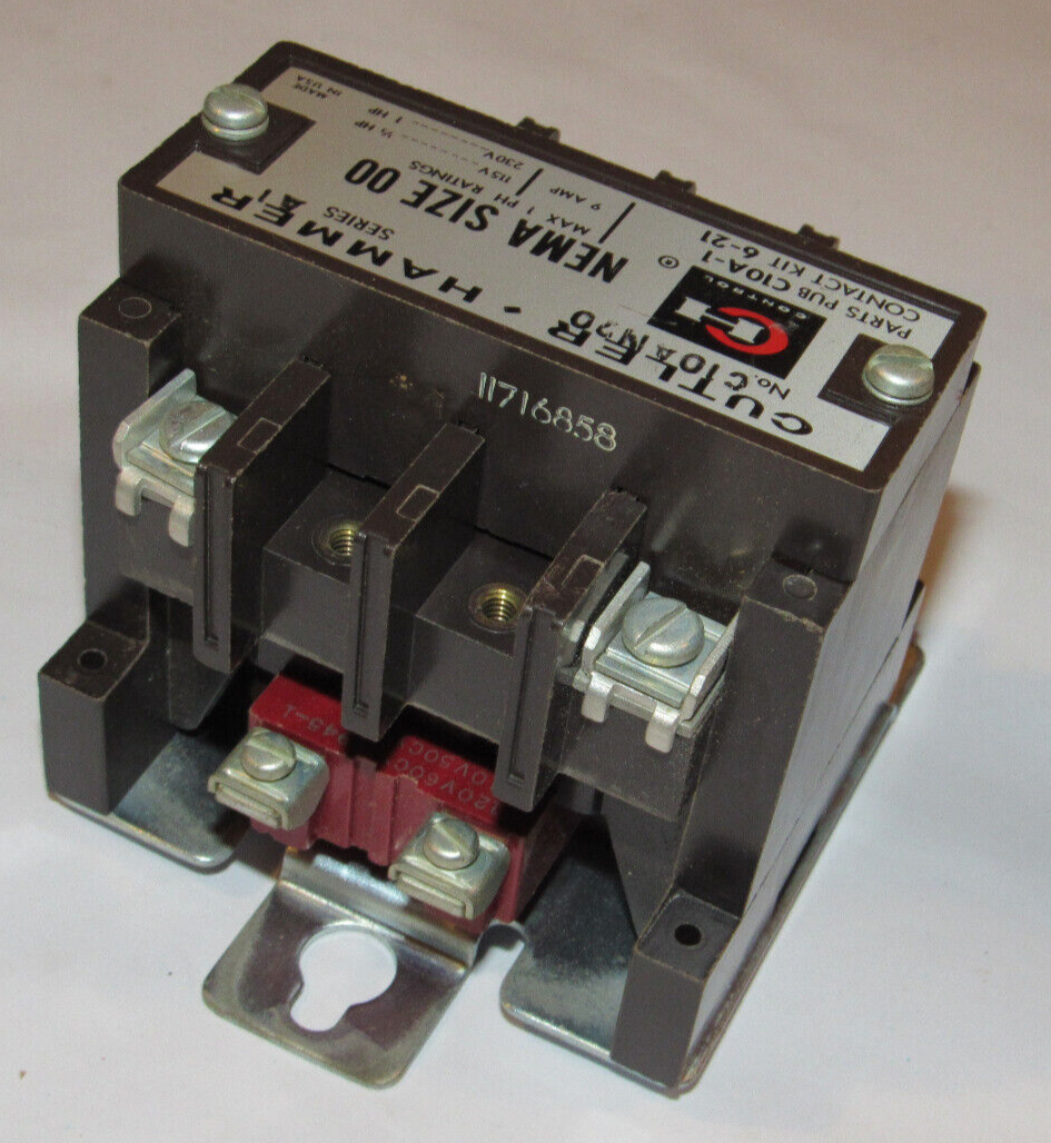 N0S CUTLER-HAMMER C10 AN20A CONTACTOR! 120V, NEMA 00, 2 POLE, SERIES A1 ...
