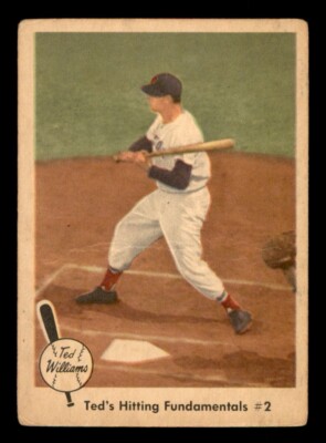 1959 Fleer Ted Williams Baseball #72 Ted's Hitting Fundamentals #2 GD ...