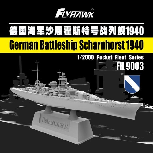 Battleship Unpainted 1/2000 German Battleship Scharnhorst 1940 Plastic ...