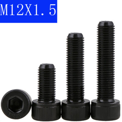 M12 - 1.5 FINE Thread Socket Head Caps Screws 12.9 Alloy Steel Black ...