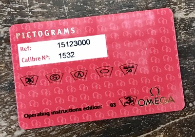 OMEGA Pictograms Card CONSTELLATION Quartz Steel 15123000 1532 OEM / | eBay