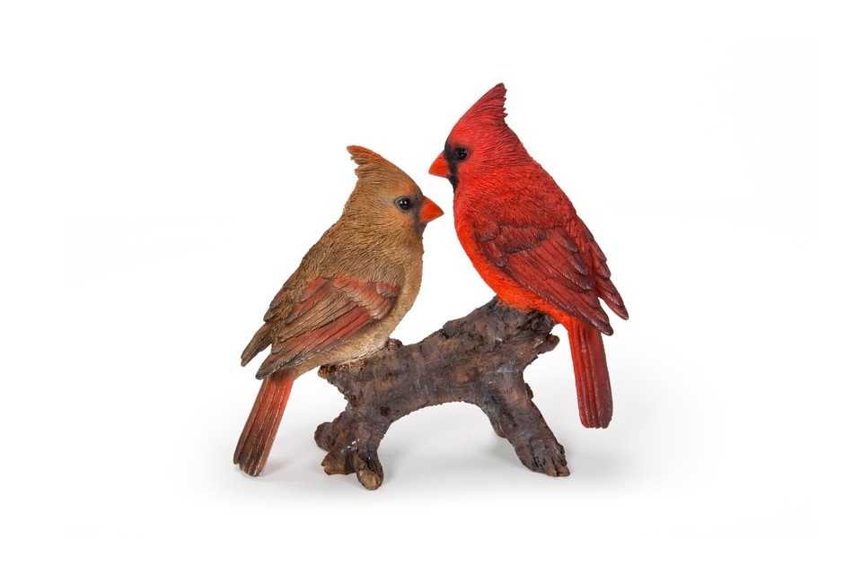Cardinal on Stump Male/Female/Couple Garden Bird Statue Resin Home Decor | eBay