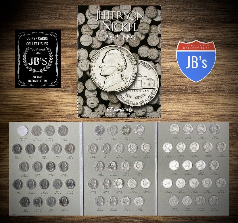 1962-1995 JEFFERSON NICKELS COMPLETE 65 COIN SET w/ALBUM *JB's Coins ...