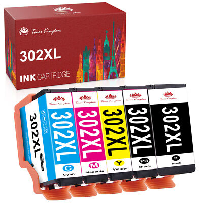 5 Pack 302XL T302XL Ink Compatible For Epson Expression Premium XP-6000 ...