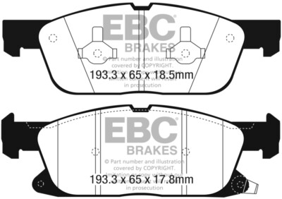 EBC Brakes DP33072C Redstuff Ceramic Low Dust Brake Pads Fits ...