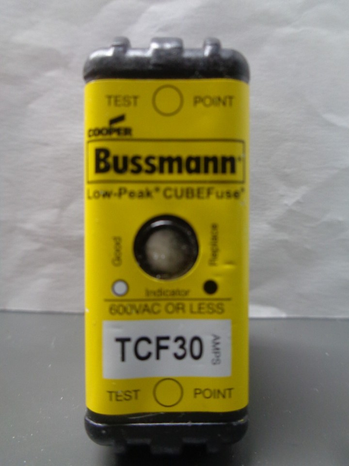 New Bussmann TCF 30 30 Amps Dual-Element Cube Fuse Current Limiting 600 ...