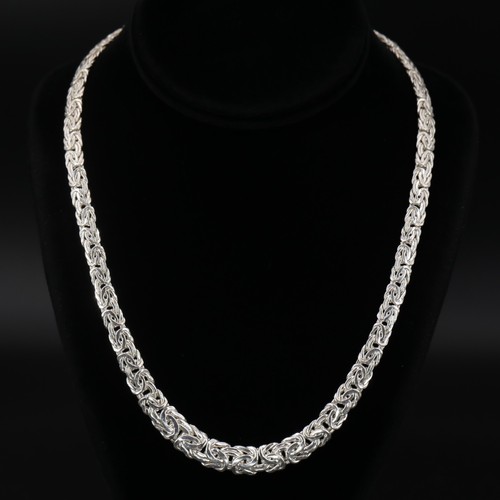 Sterling Silver - TURKEY AK Graduated Byzantine Chain 20" Necklace - 27 ...