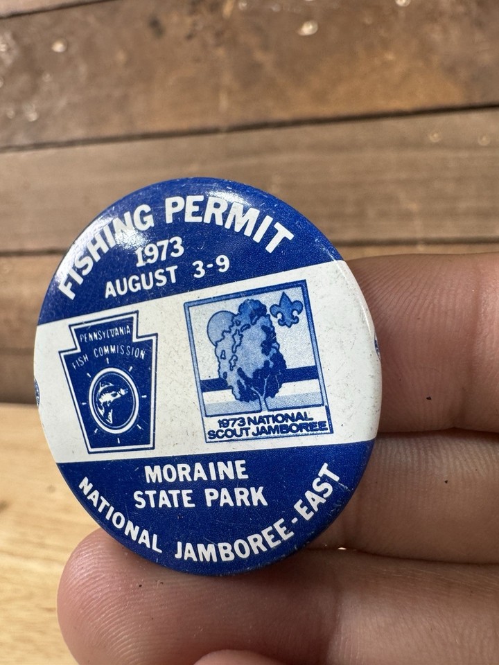 Vintage 1973 Boy Scout Jamboree PA Fishing Permit Moraine State Park ...