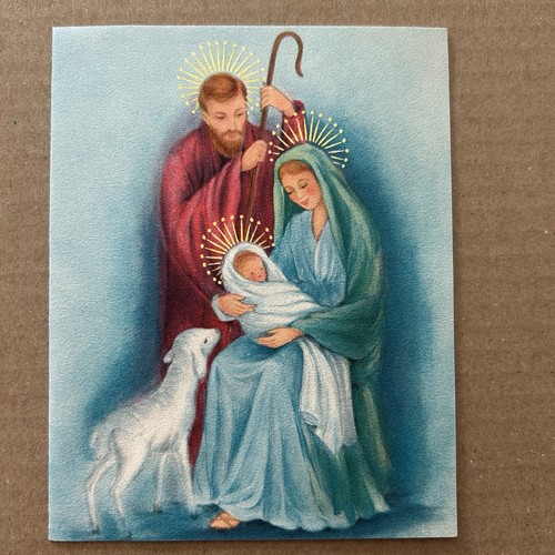 Vintage Hallmark Christmas Card Nativity Scene Holy Family Mid-Century ...