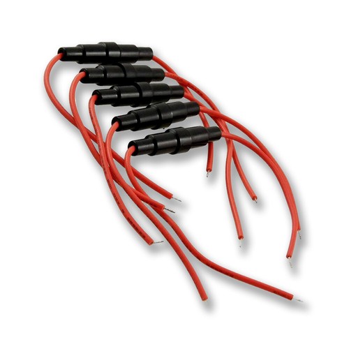 Inline Fuse Holder Screw Type Glass Ceramic Fuse with 22 AWG Wire Cable ...