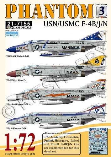 DXM decal 1/72 USN / USMC F-4B/J/N Phantom II Collection 3 | eBay