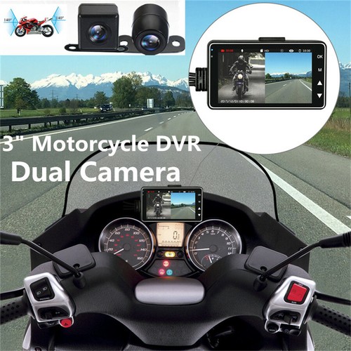 HD Motorcycle DVR Video Recorder Dash Cam Front Rear View Dual Camera ...