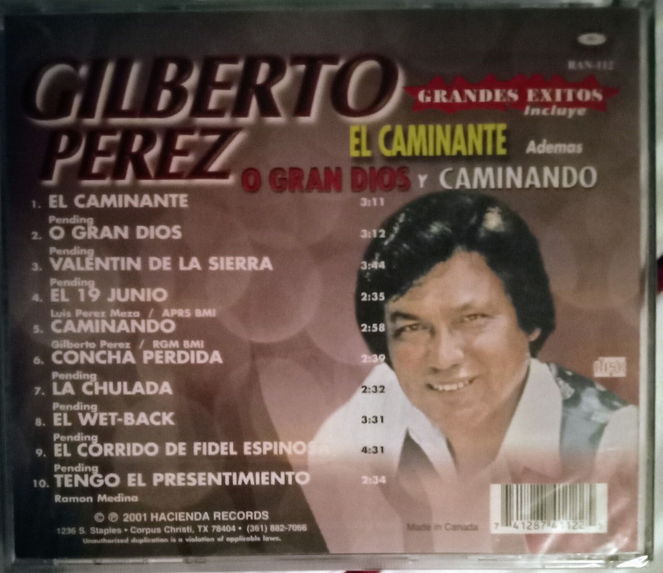 GILBERTO PEREZ - Grandes Exitos (2001 Hacienda) CD - NEW 741287411225| eBay