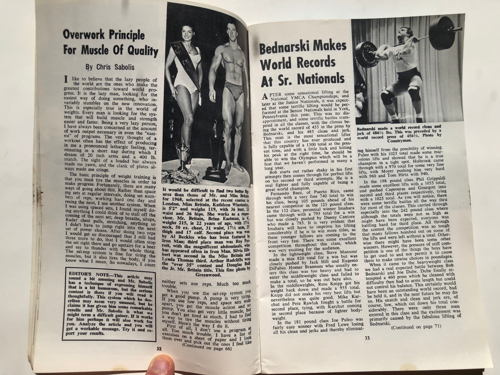 August 1968 The Iron Man Bodybuilding Magazine Mr America James Haislop ...