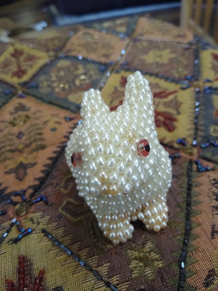 Vintage Rice Pearl Rabbit Figure | eBay