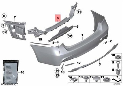 Genuine BMW Hybrid F30 F35 316d 316i 316Li 318d Guide Center Rear ...