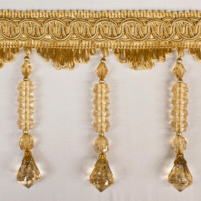 Per yard-Drapery Trim - Gold - Beaded Trim - Design 4 - 4 1/2" Inches ...