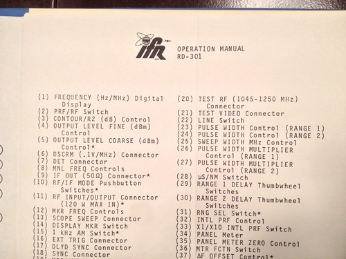 Factory Issued Original IFR RD-301 Radar Test Set Original Operators ...