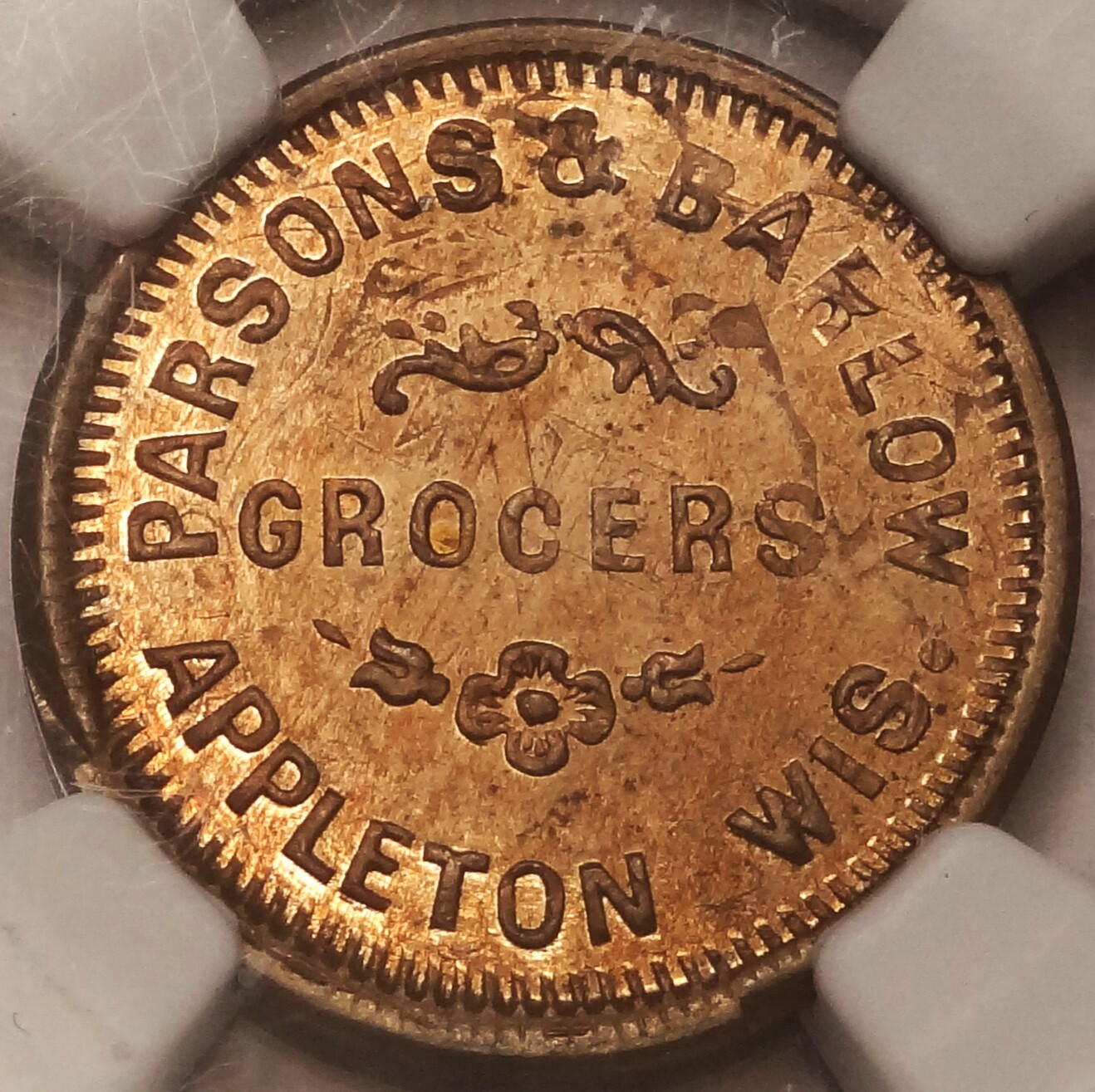 R.10 Struck on Flying Eagle Appleton Wisconsin Parsons & Barlow Token ...