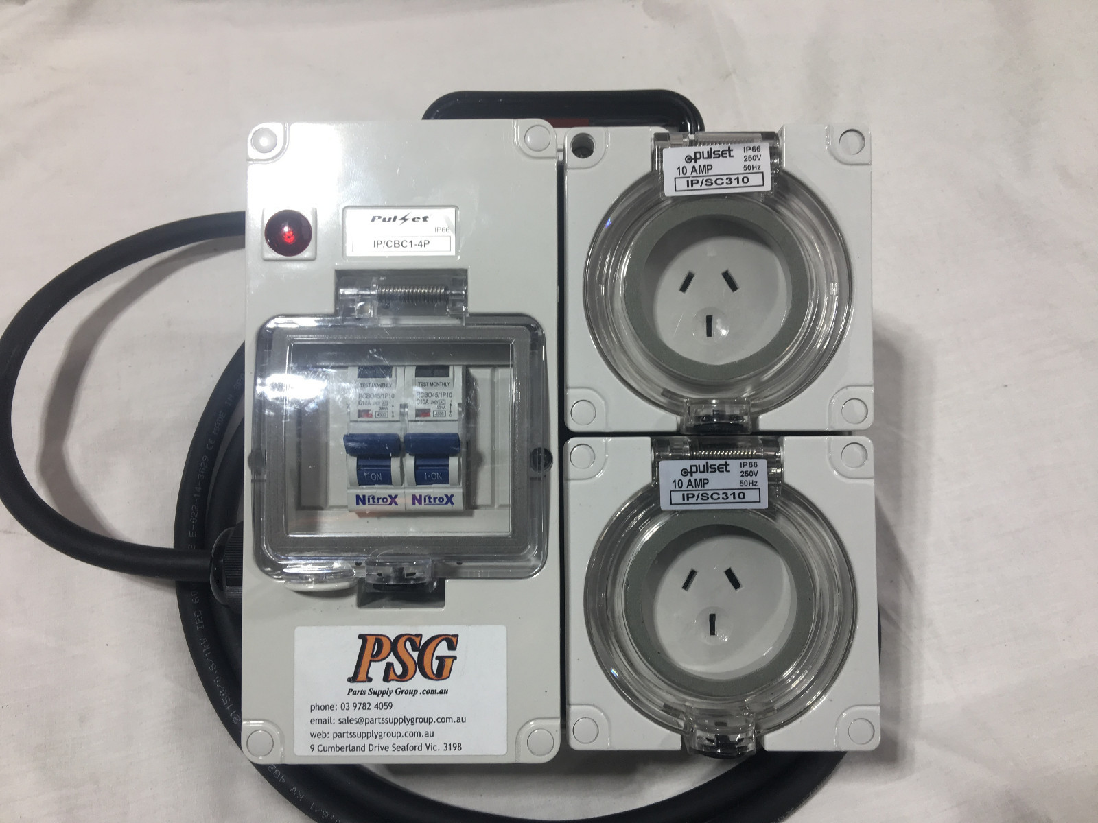 Portable Power board 20 Amp 3 phase 5 pin supply to 2 x 240v 10 Amp ...