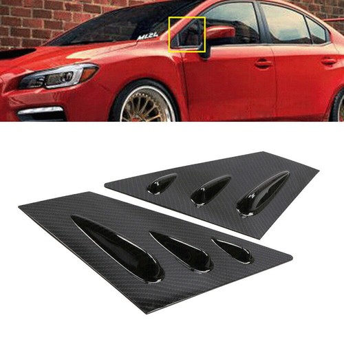 2x Carbon Fiber Look Front Window Louver Cover Trim For Subaru WRX STi ...