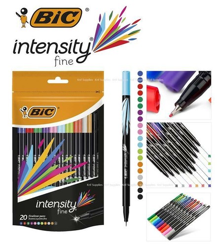 BIC Intensity Fine Felt Tip Pens Fine Point (0.8 mm) – Assorted Colours ...