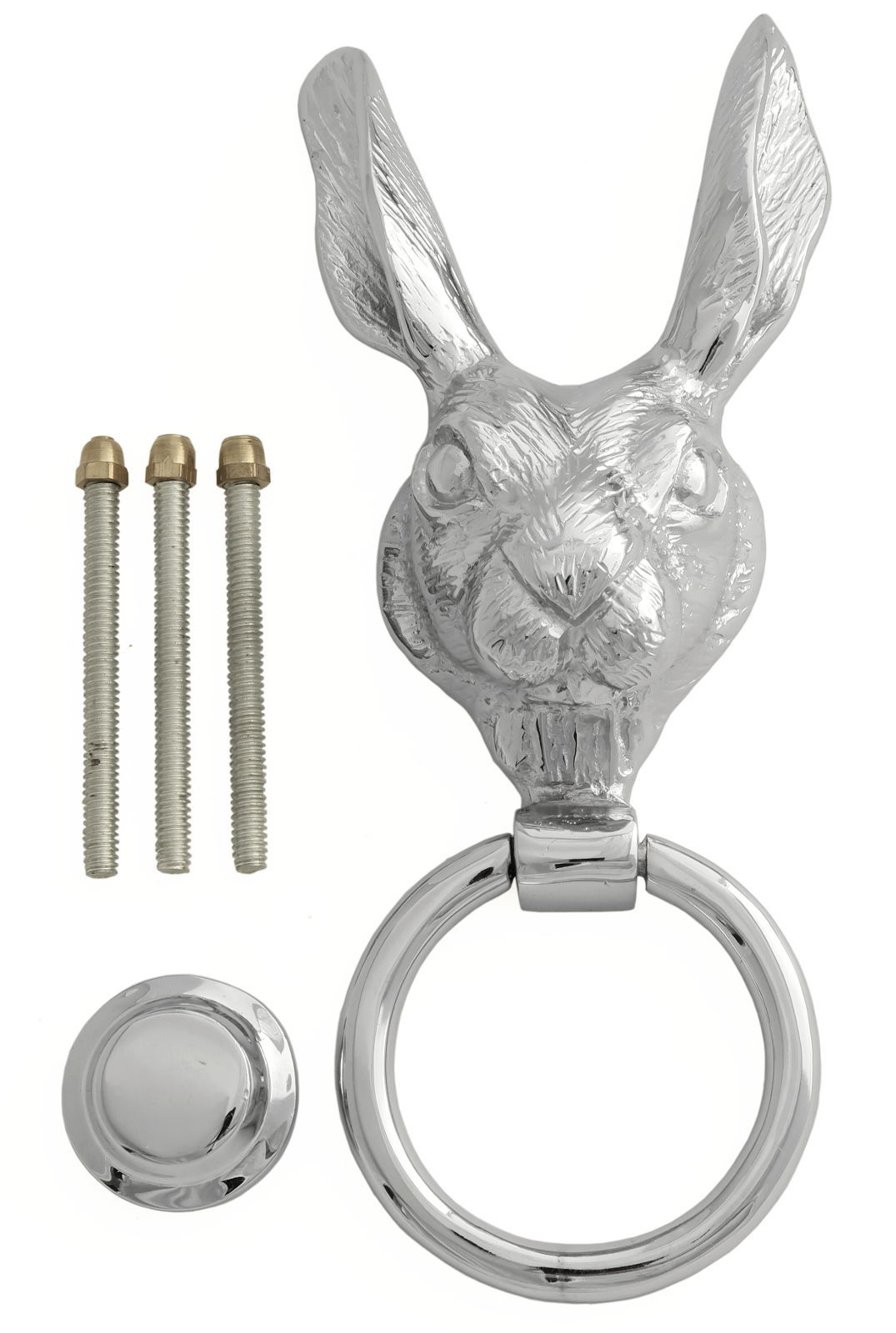 Brass, Chrome & Nickel Hare Door Knocker - antique style rabbit animal ...