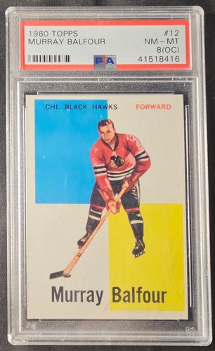 1960-61 Topps Hockey #12 Murray Balfour PSA 8 NM-MT Chicago Blackhawks ...