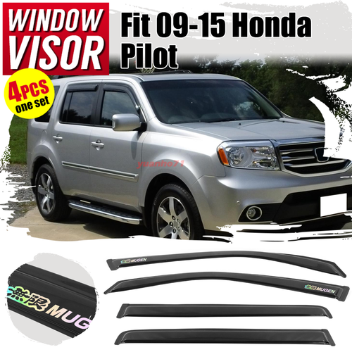 Fits 09-15 Honda Pilot Window Visor Smoke Shade Guard Vent Deflector w ...
