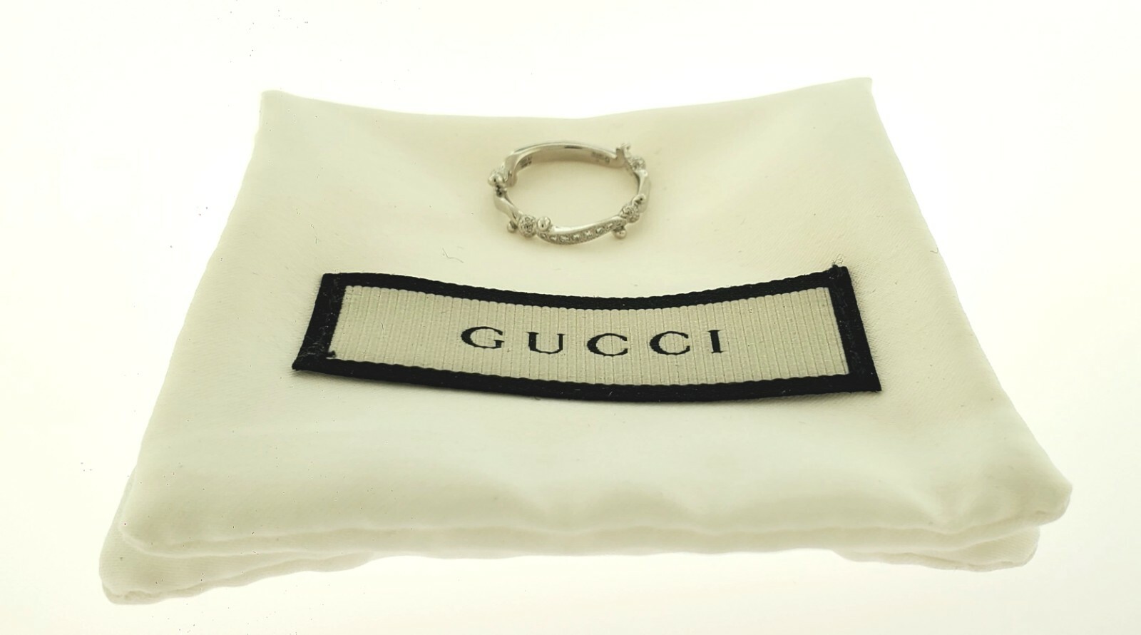 💍 GUCCI 8 Diamond Platinum 950 Band Ring + Gucci Pouch | eBay