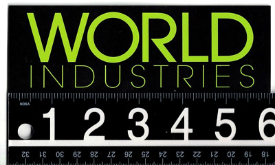 World Industries Sticker 6 in x 2 in Black/Green Skate Snowboard Decal ...