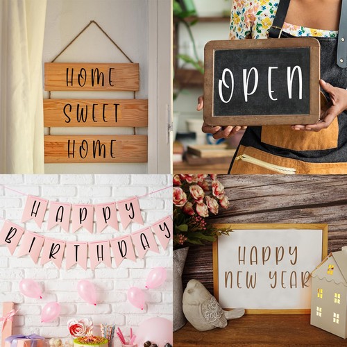 4 Inch Alphabet Letter Stencils, 42 Pcs Reusable Plastic Letters ...