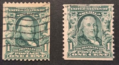Benjamin Franklin Coil Stamps 1Cent Green Series 1902-1907 Superb ...