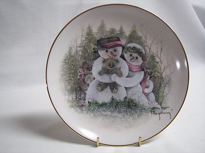 Snowman Collection Plates Pat Richter 2001 3rd in Series "THE GATHERING ...
