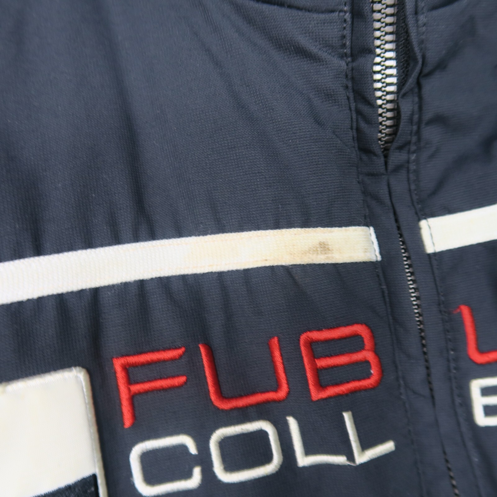 FUBU Mens Puffer Jacket M Medium Black Full Zip High Neck Quilted The ...