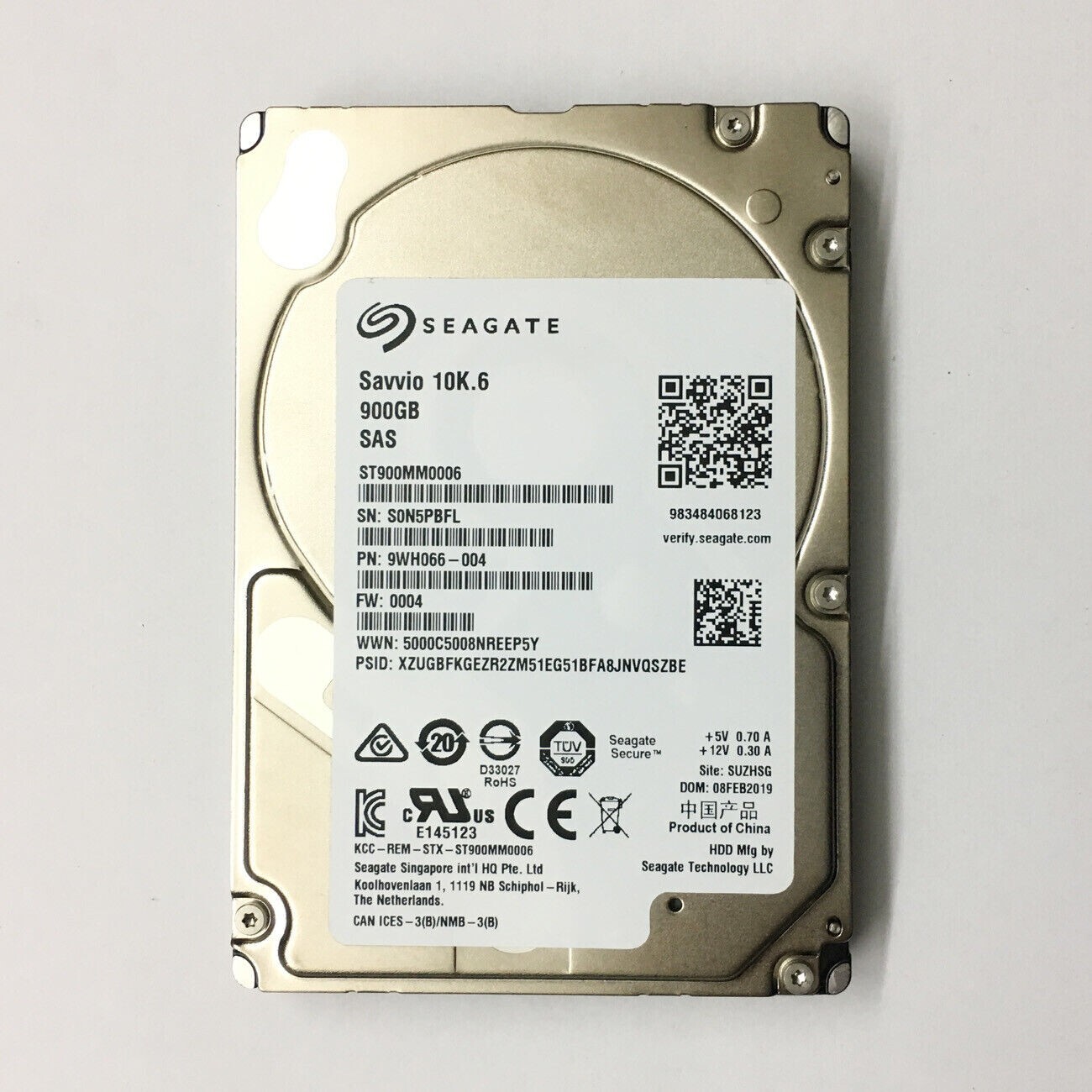 ST900MM0006 Seagate Savvio 10K.6 900GB 2.5'' SAS Hard Drive 100% ...