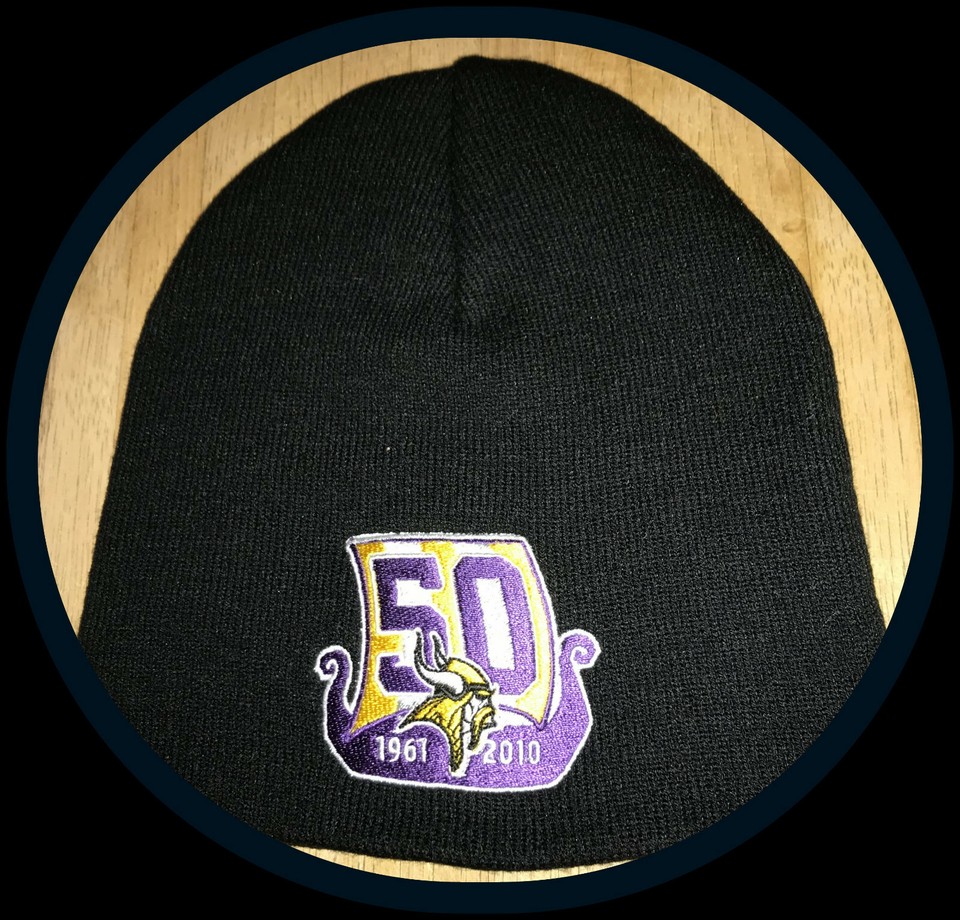 MINNESOTA VIKINGS US BANK 50th ANNIVERSARY YOUTH STOCKING CAP SGA FREE ...